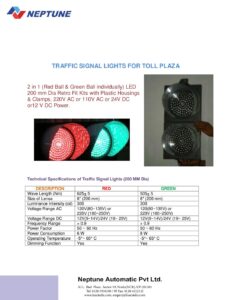TRAFFIC SIGNAL LIGHTS FOR TOLL | Neptune Automatic